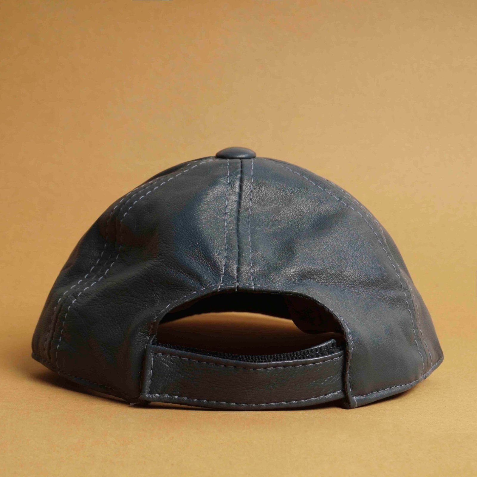 Leather Cap - Navy Blue - Leather Gallery
