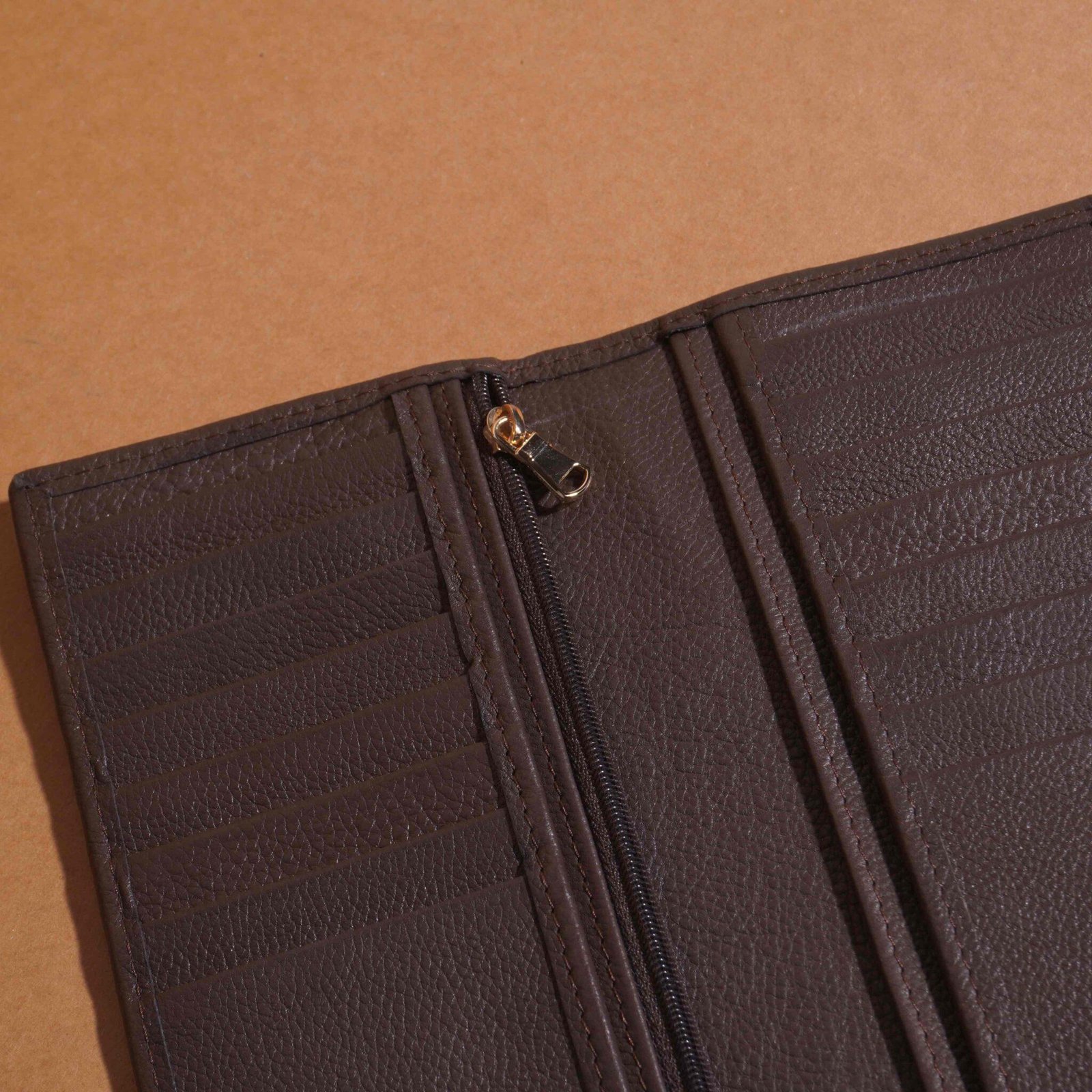 Zipper Long Wallet - Dark Brown - Leather Gallery